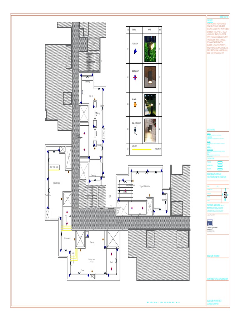 DRA Sholinganallur Terrace Electrical Layout1 | PDF | Building Technology | Real Estate