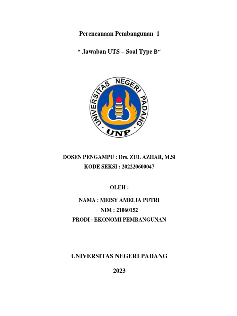 Jawaban Soal Type B - Meisy Amelia Putri - 21060152 | PDF