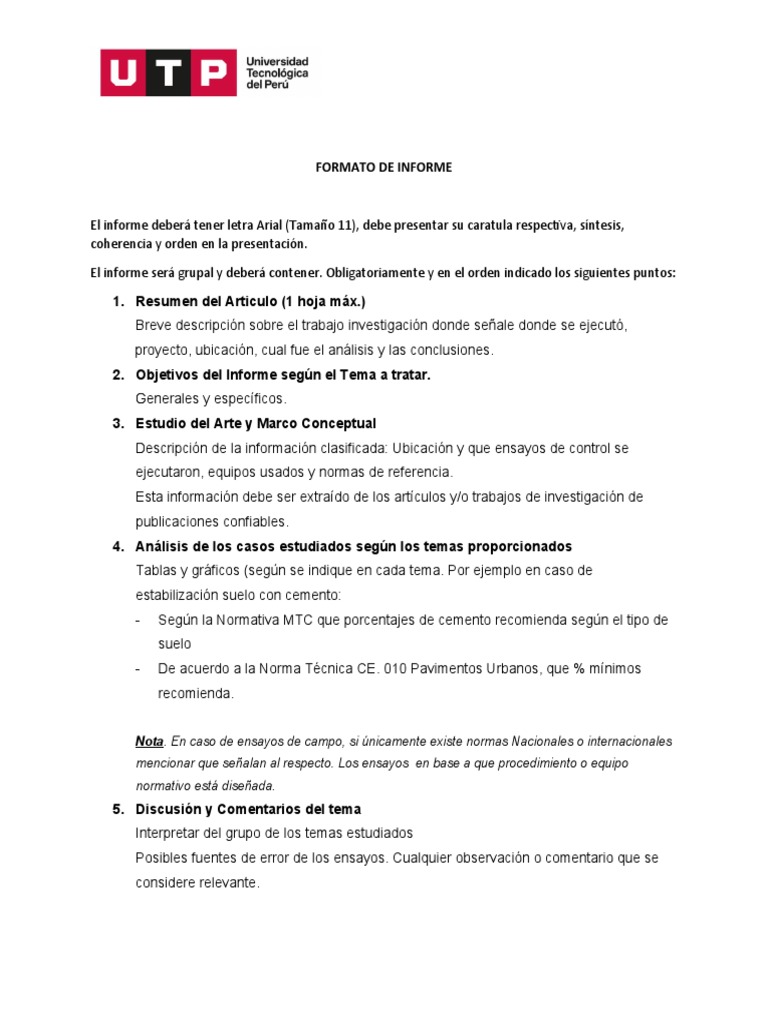 Formato de Informe | PDF