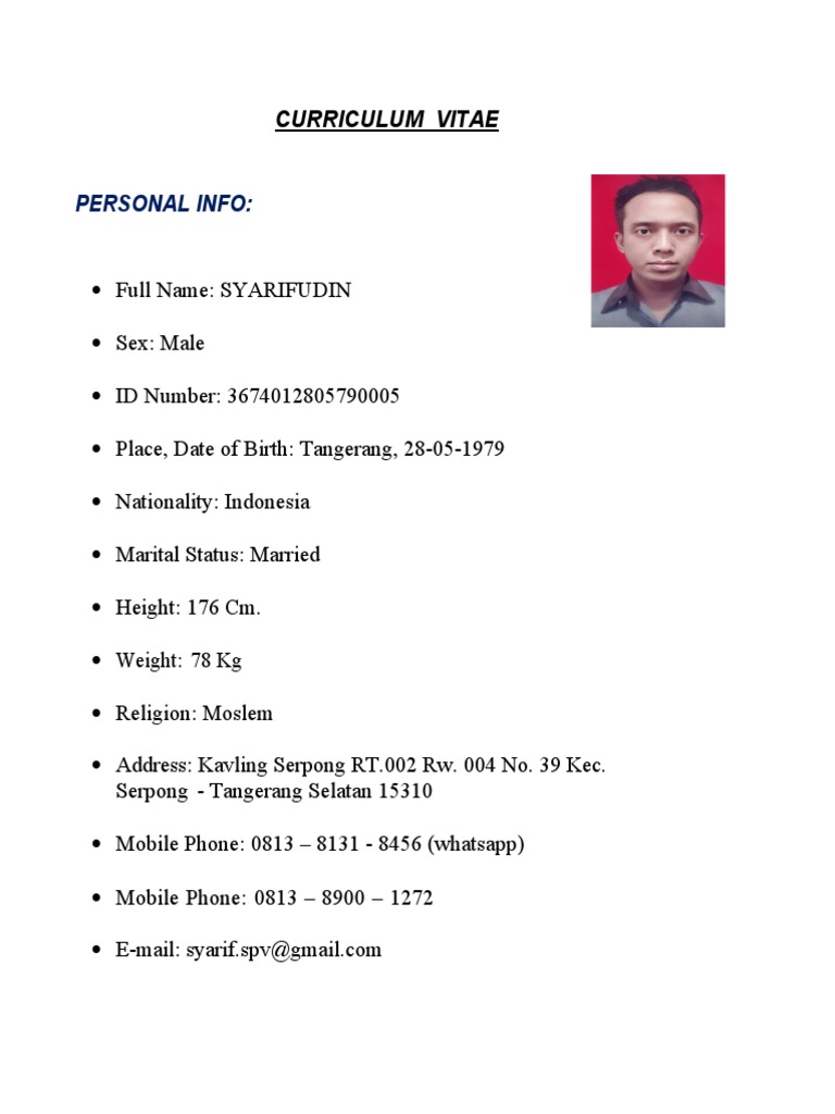 Syarifudin - CV Update 2023 | PDF | Hospital