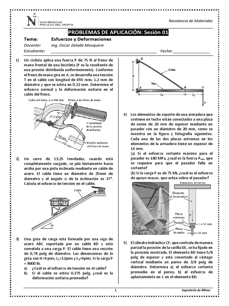 Sesión 01 - ProbProp - RM - 2023 - 1 | PDF | Viga (Estructura) | Resistencia de materiales