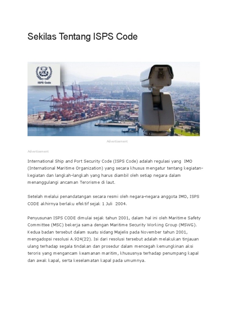 Sekilas Tentang ISPS Code | PDF | Bisnis | Sains & Matematika