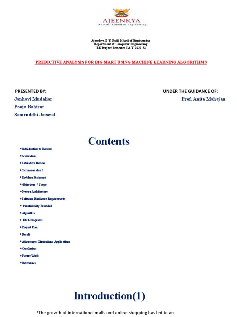 Final Year Project Ppt | PDF | Machine Learning | Regression Analysis