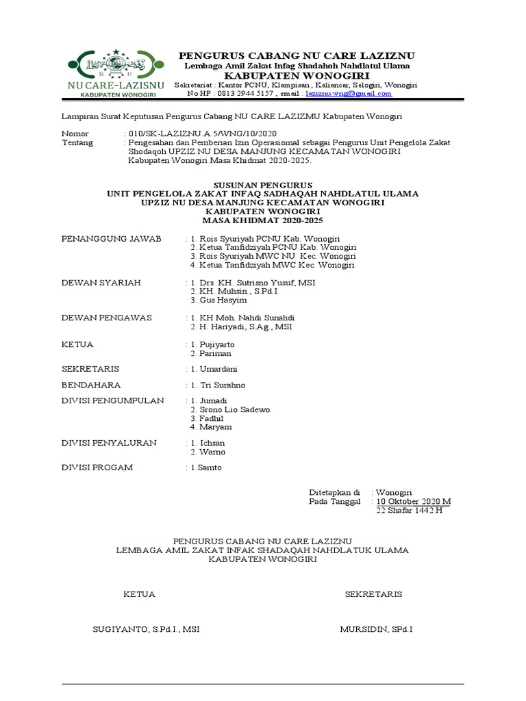 Nu Care Laziznu Cabang Persis Solo Manjung | PDF