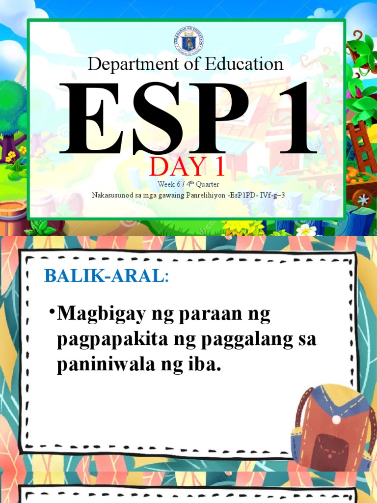 Q4 ESP 1 Week 6 | PDF