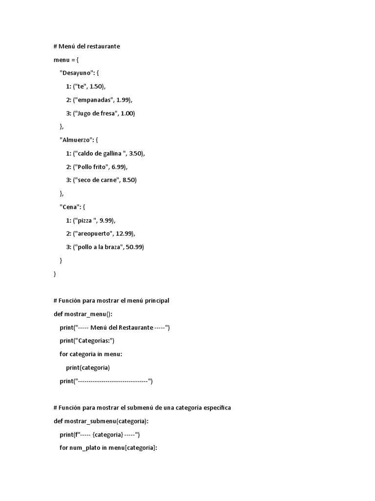 Trabajo Final Python | PDF | Cocina occidental | Comportamientos alimenticios de los humanos