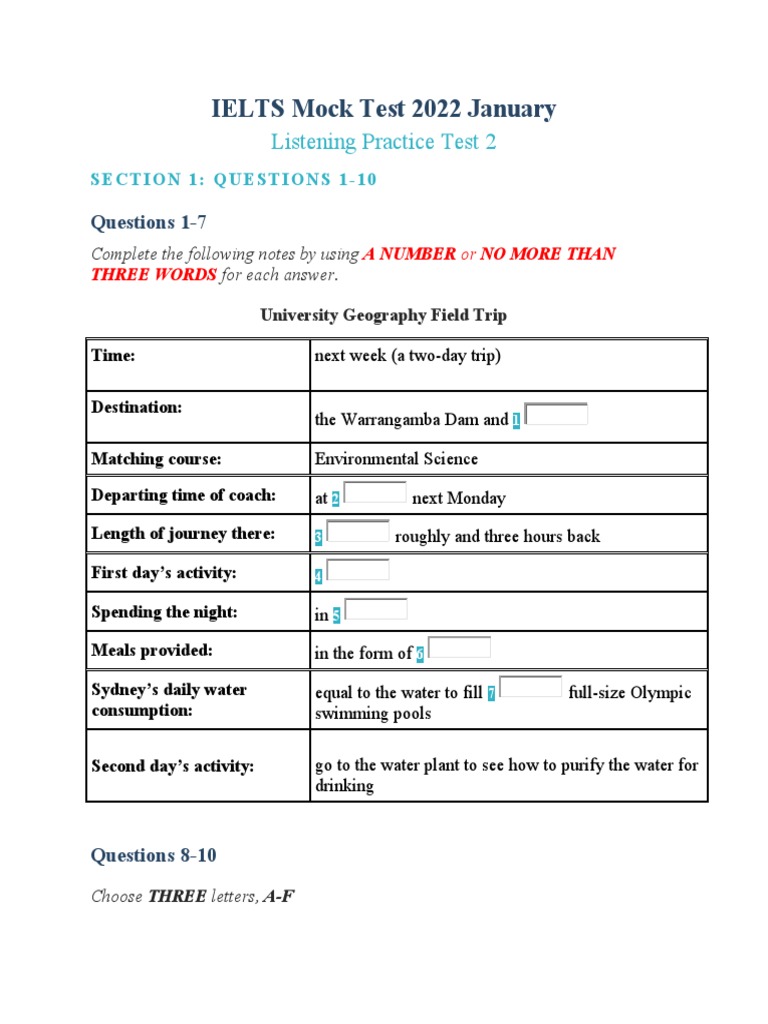 IELTS Mock Test 2022 January | PDF | Computer Virus