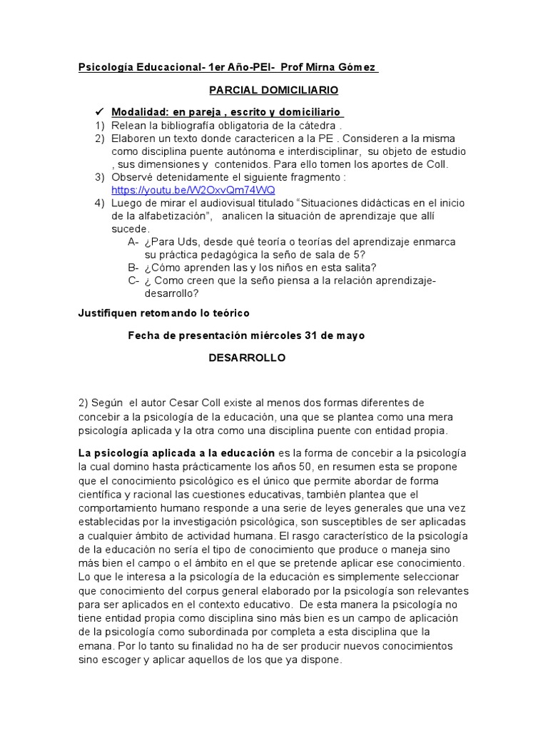 Según El Autor Cesar Coll Existe Al Menos Dos Formas Diferentes de ...