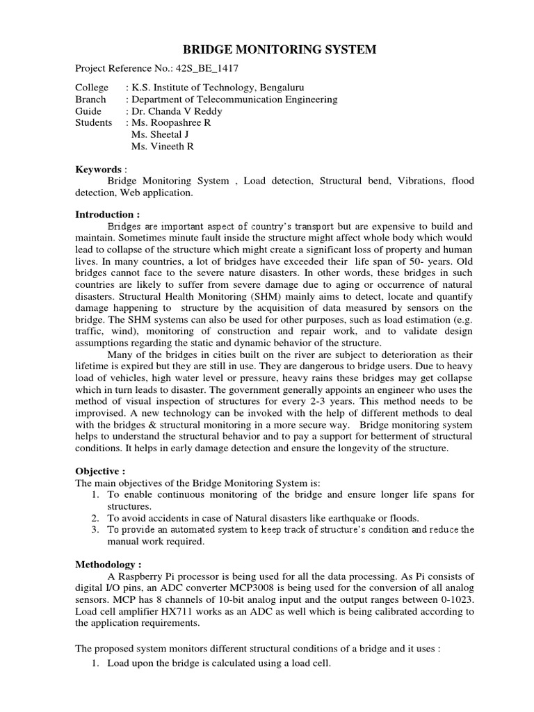 Bridge Monitoring System | PDF | Computers