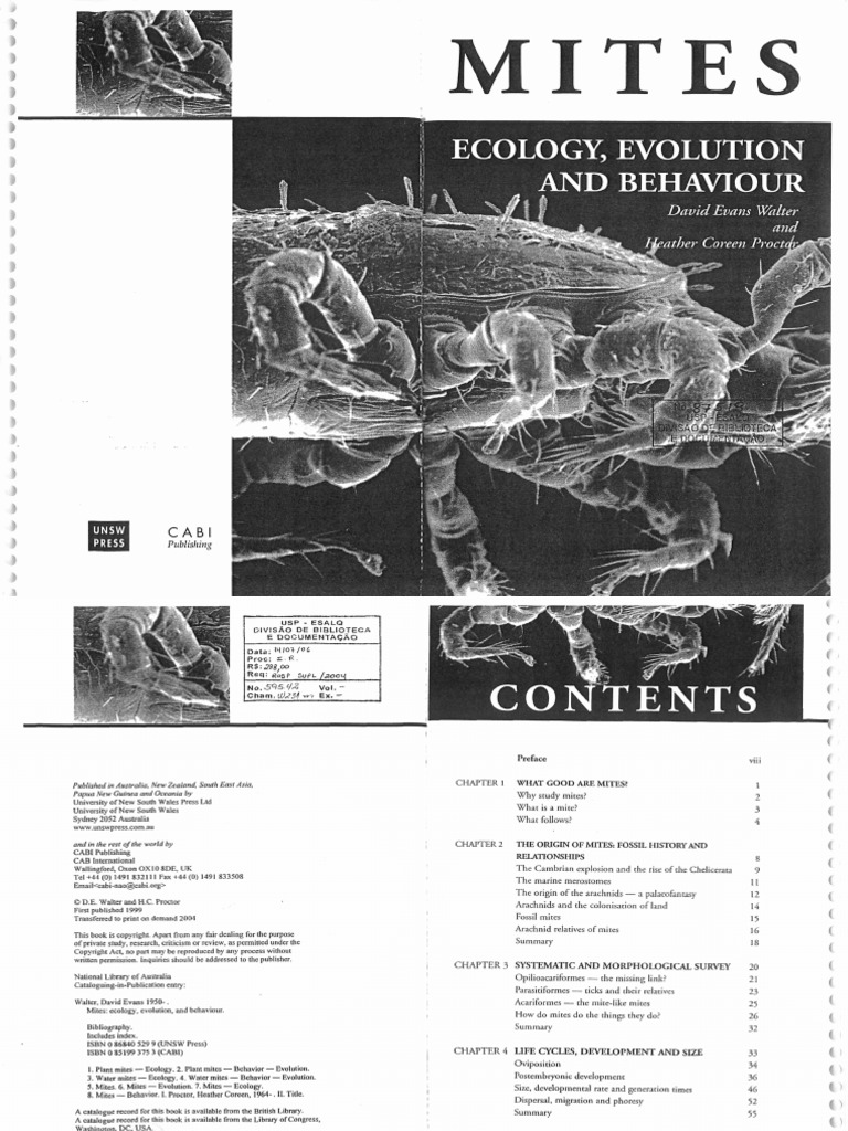 Walter Proctor 1999 - Mites Ecology Evolution and Behavior Maior ...