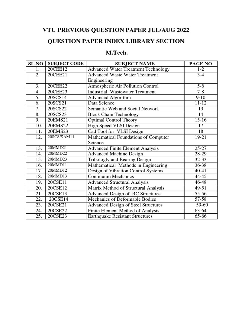 VTU M.Tech Question Papers 2022 | PDF | Structural Analysis | Physical ...