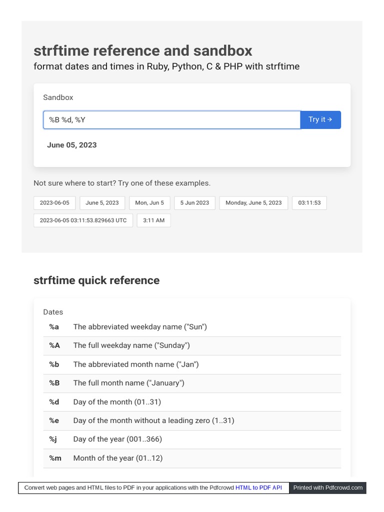 StrfTime | PDF