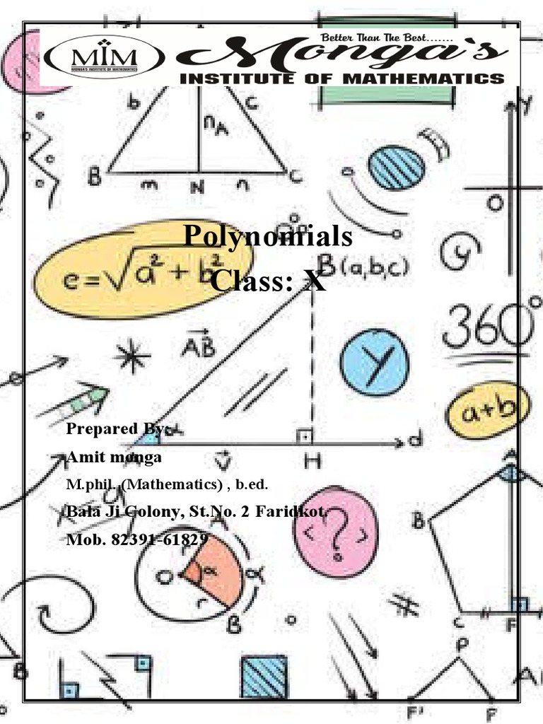 COVER PAGE Polynomials | PDF