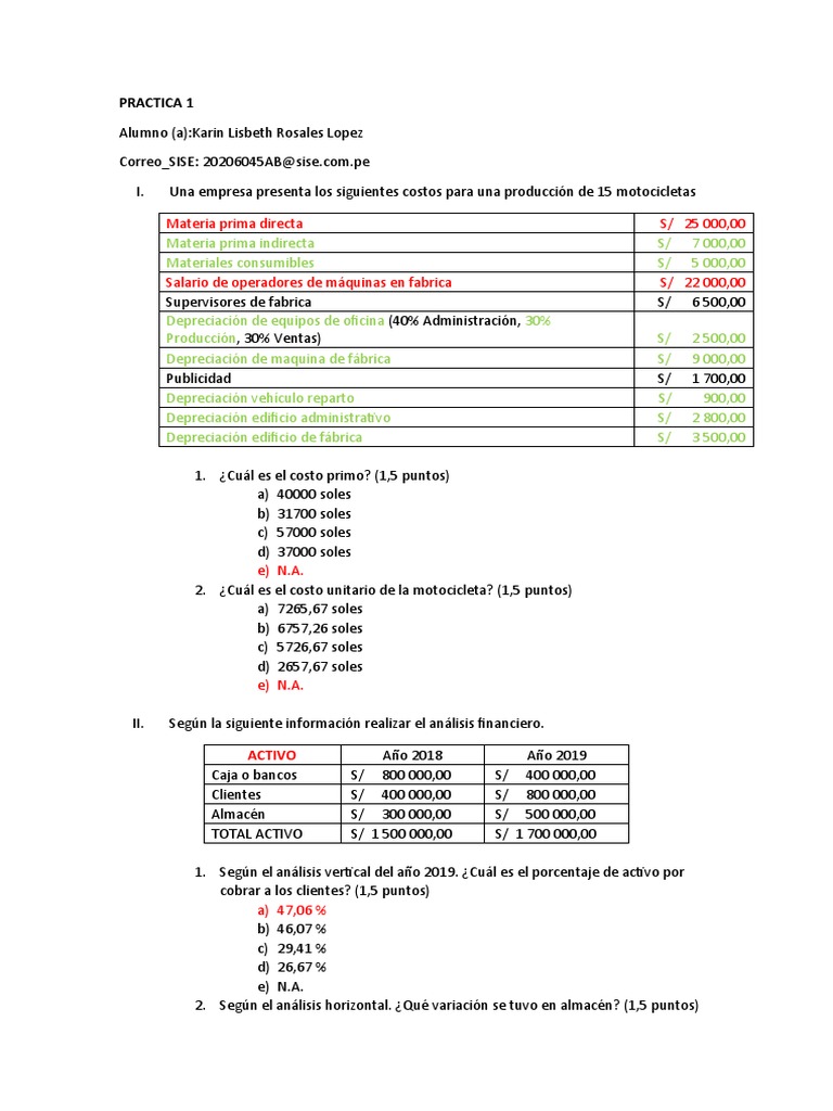 Practica Costos y Presupuestos | PDF | Economias