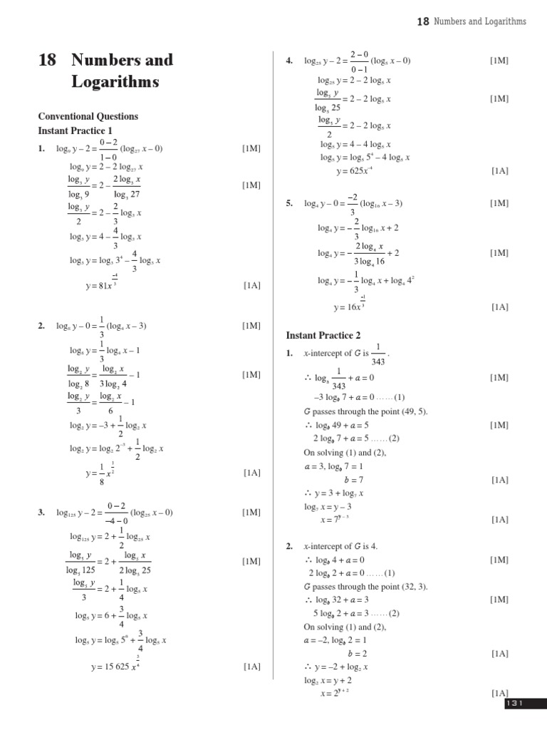 Solution Guide - 18. Numbers and Logarithms | PDF