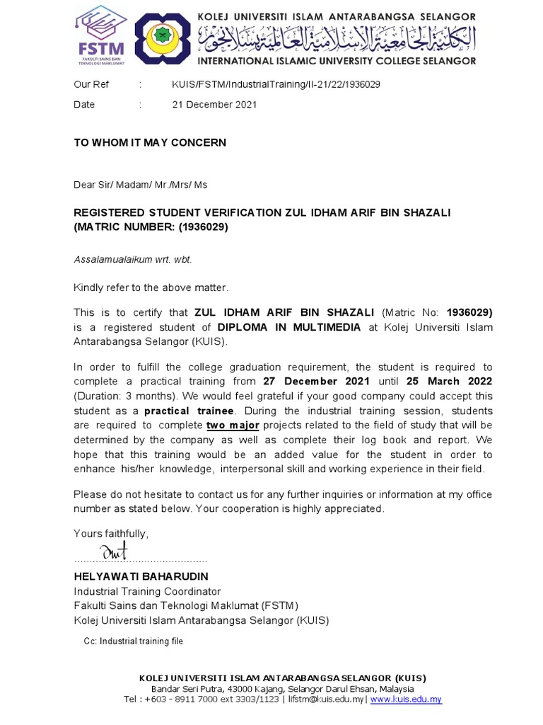 Verification Letter | PDF