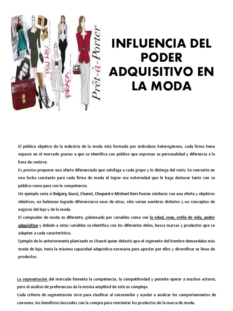 Poder adquisitivo y moda actual | PDF