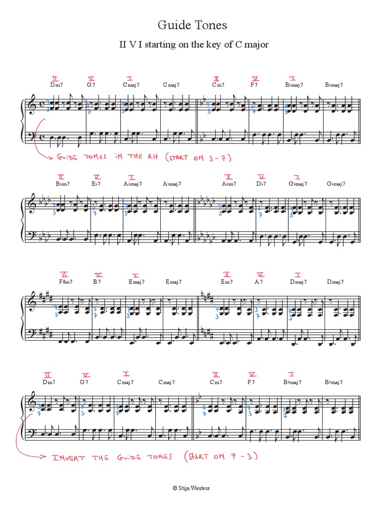 Piano Jazz Guide Tones (With Annotations) | PDF