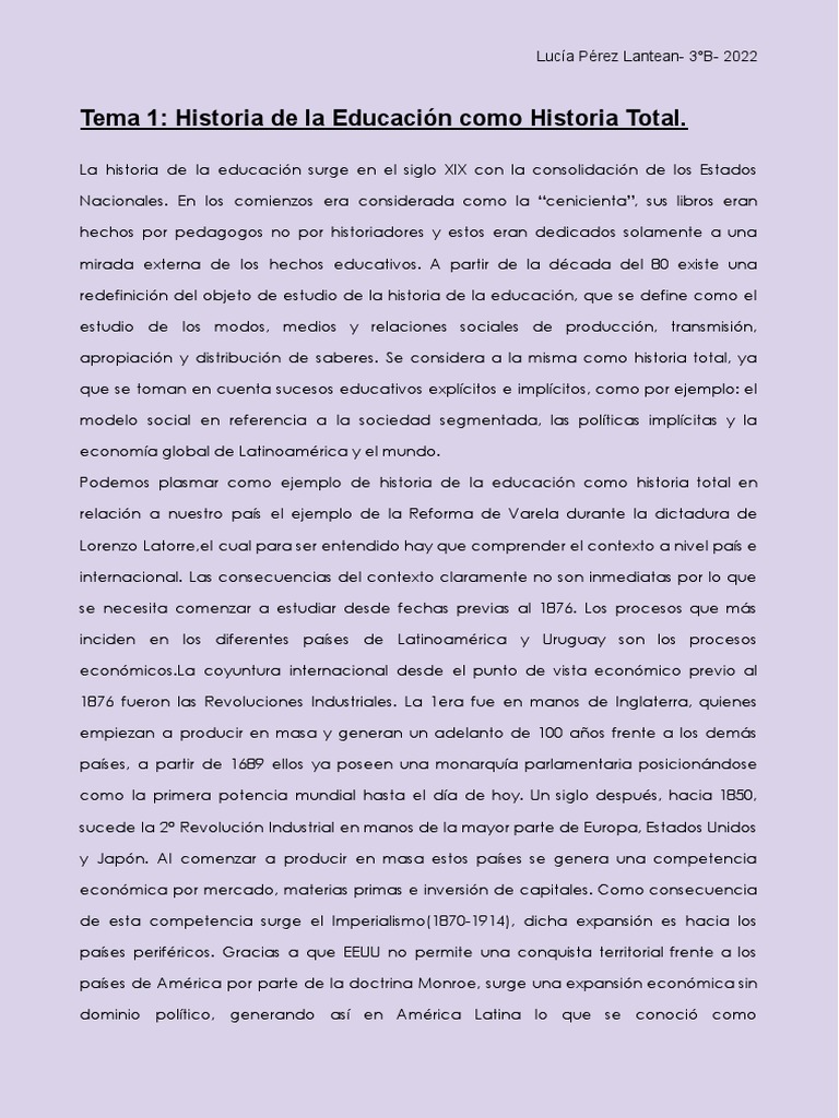 Historia de la Educación en Latinoamérica | PDF | Nación | Sociedad