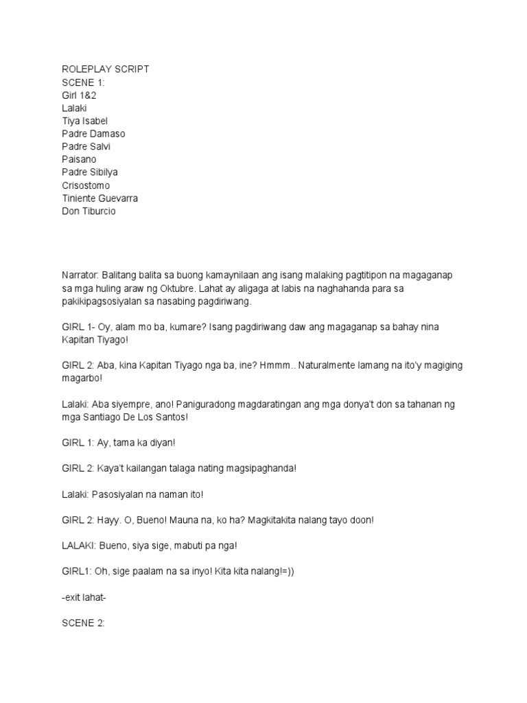 Roleplay Script 2 | PDF