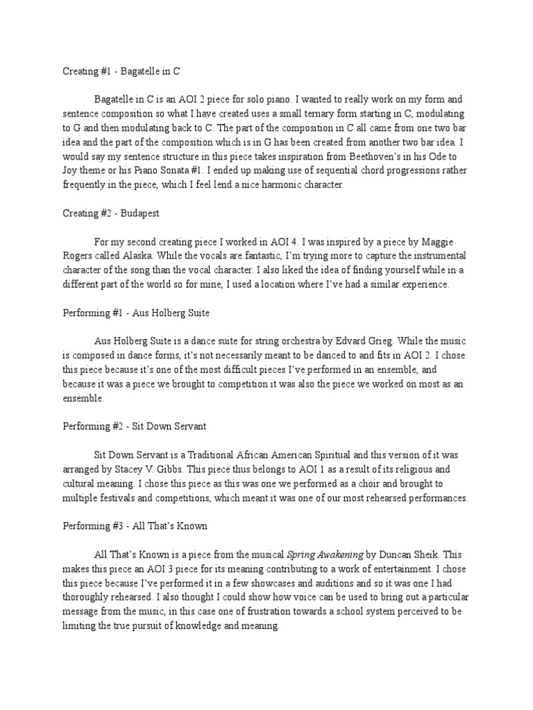 Program Notes Pdf Musical Compositions Suite Music