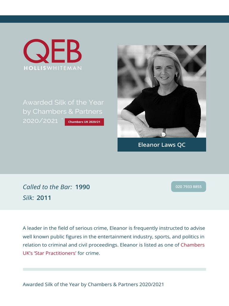 Eleanor Laws QC - Full CV - QEB Hollis Whiteman | PDF | Prosecutor ...