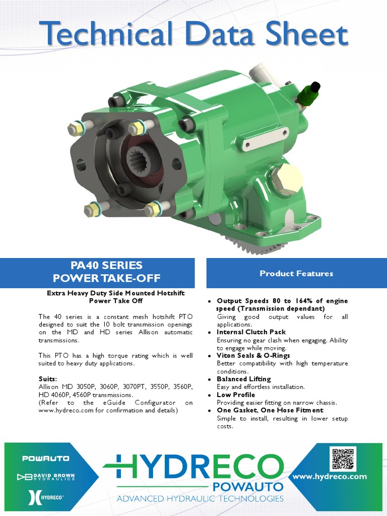 PA40 Series Hotshift PTO Overview | PDF