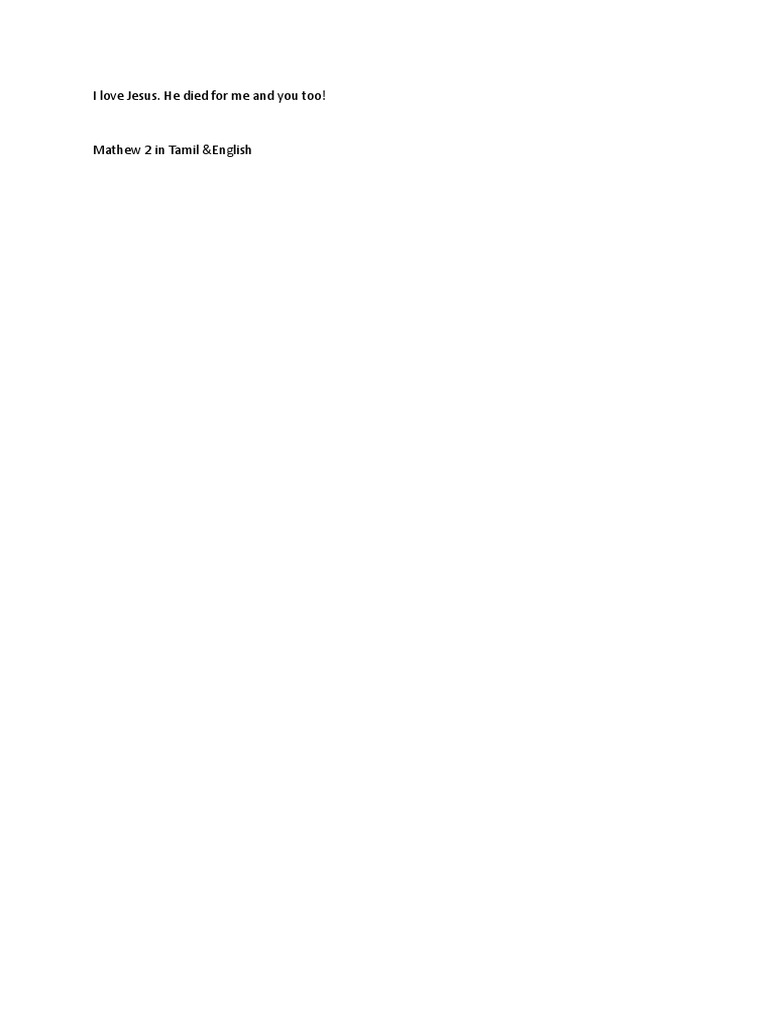 Mathew Chapter 2 in Tamil & English | PDF