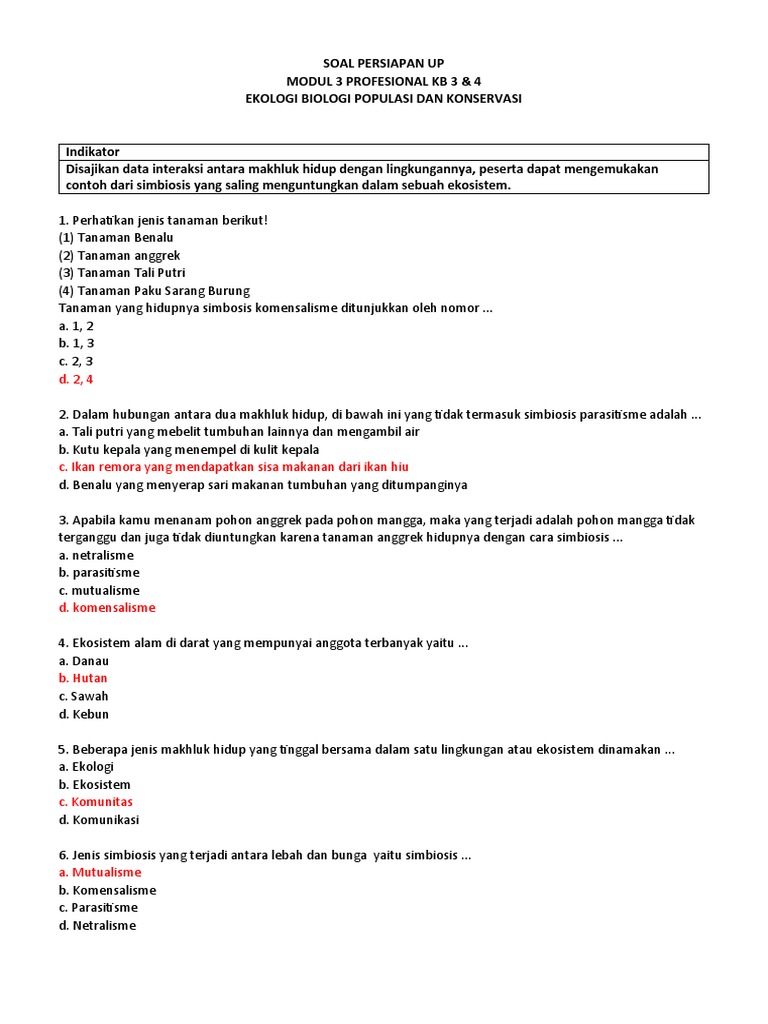 Soal Up - Modul 3 - KB 3-4 | PDF | Sains & Matematika