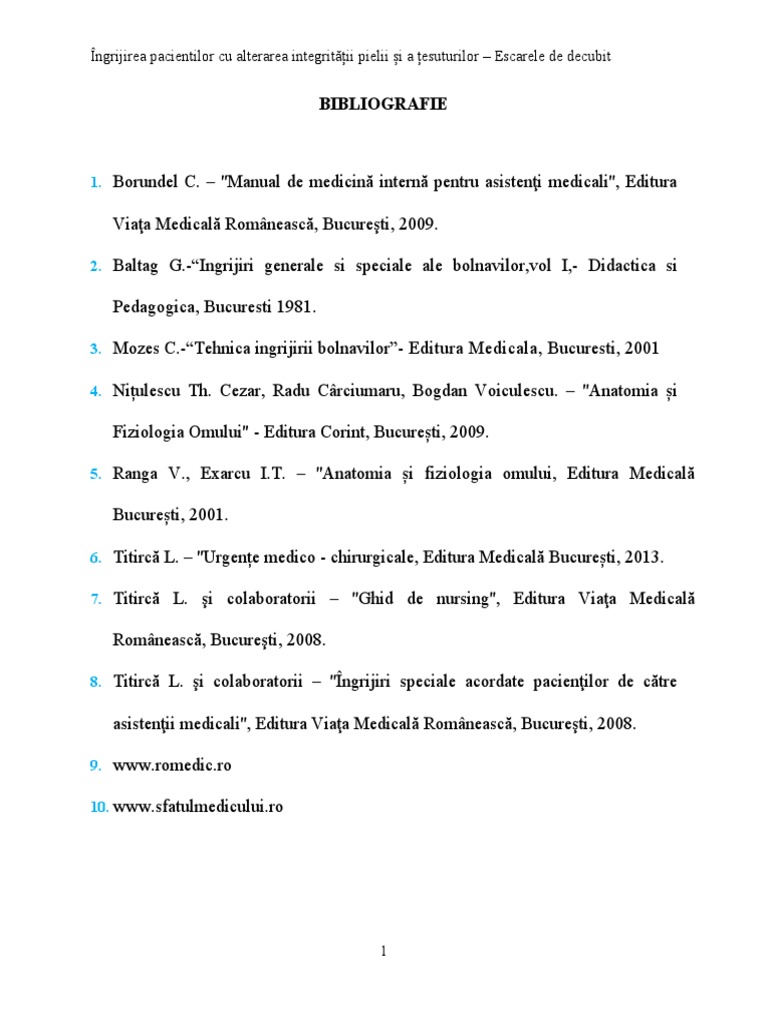 Escare Bibliografie | PDF