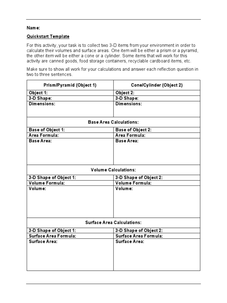 Quickstart Template | PDF