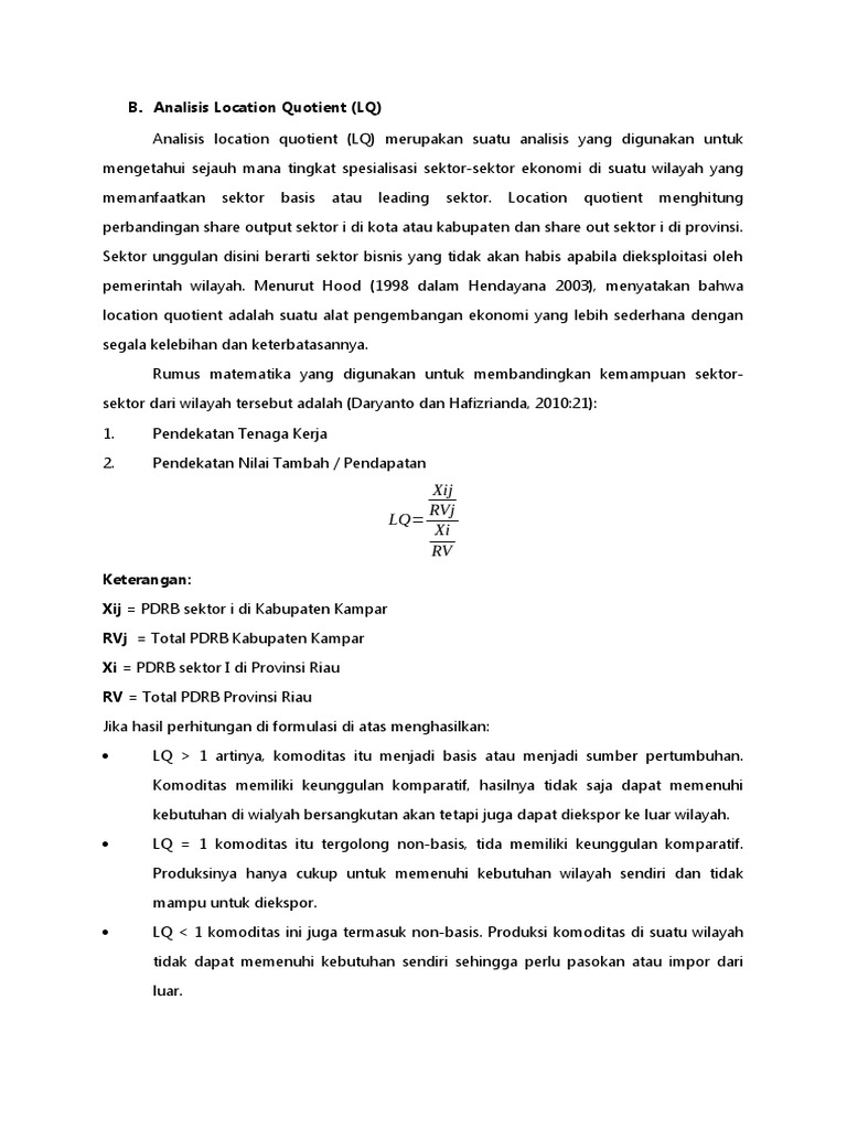 Faksis (Analisis LQ) | PDF