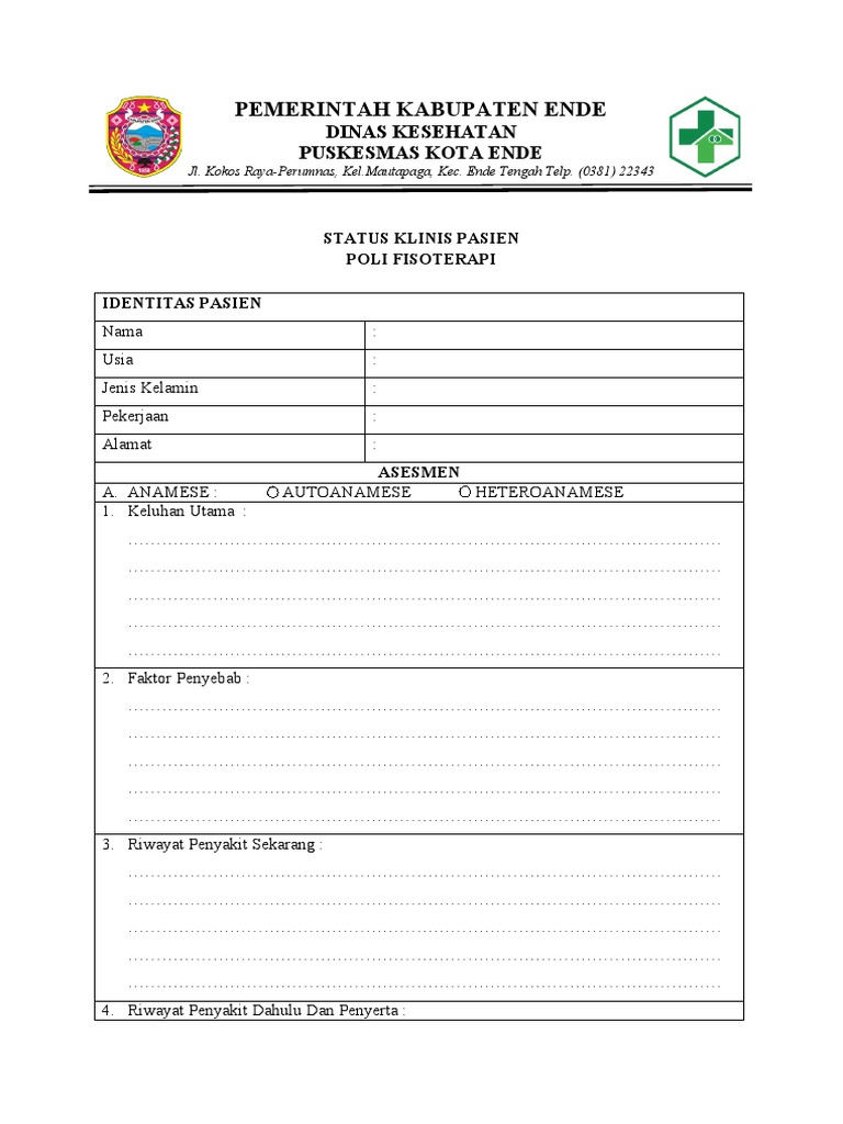 Formulir Poli Fisoterapi | PDF