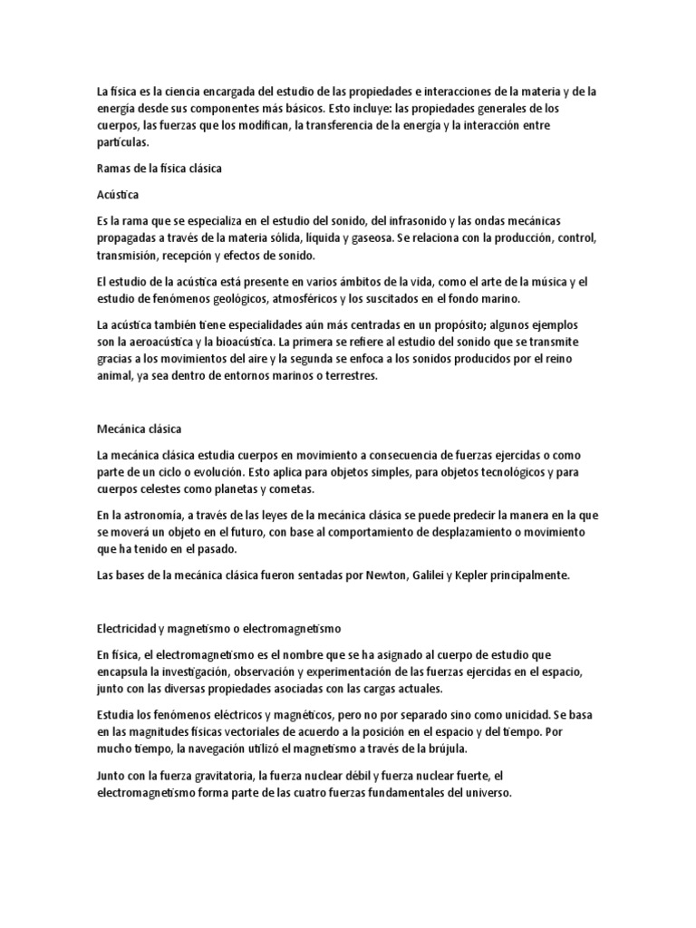 RAMAS DE LA FISICA Y QUIMICA | PDF | Química | La energía nuclear