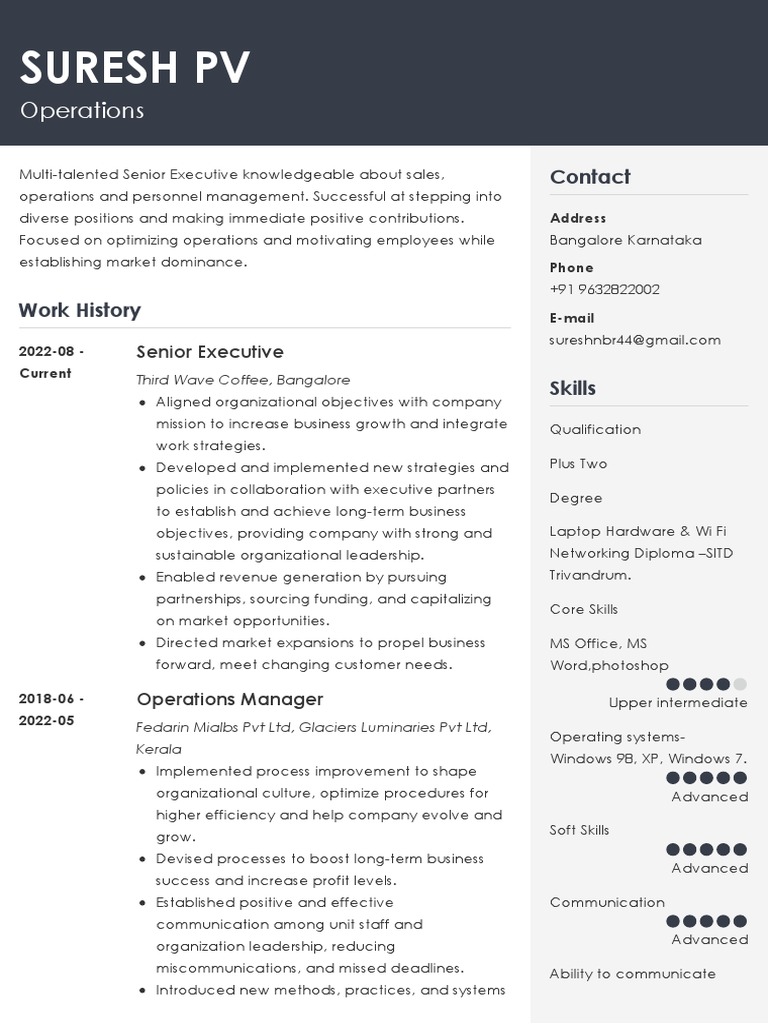 SURESH PV Resume 5 | PDF | Leadership | Organizational Culture