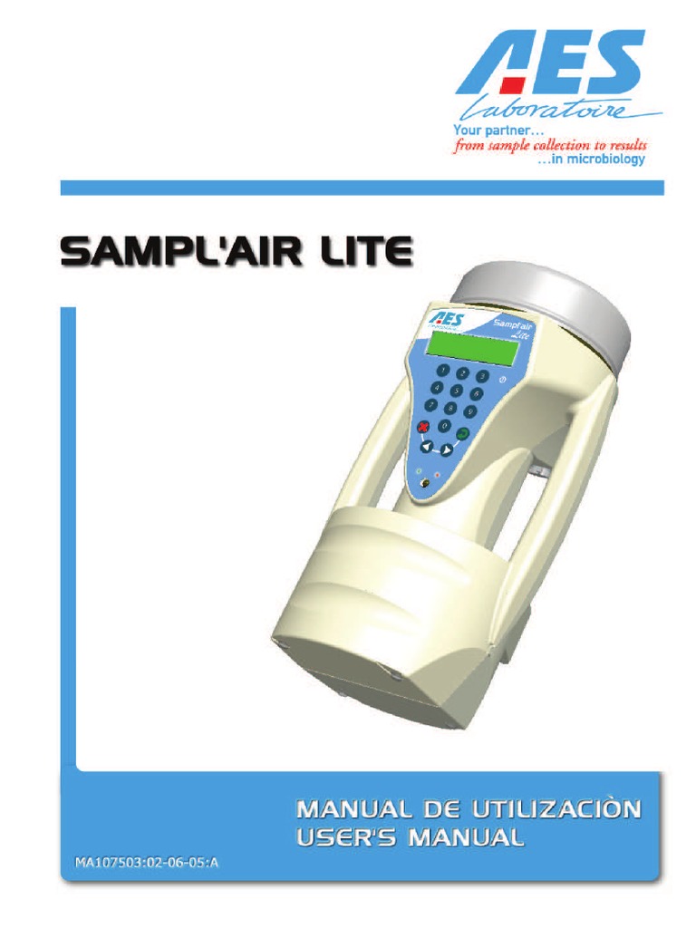 AEX CHEMUNEX. Sampl'Air Lite Manual | PDF | Análisis de Riesgo y Puntos Críticos de Control