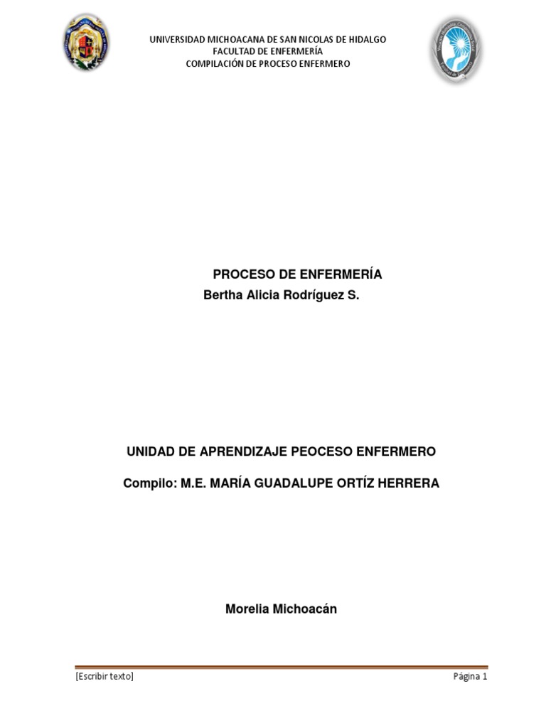 Antología Proceso de Enfermeria | PDF | Enfermería | Conocimiento