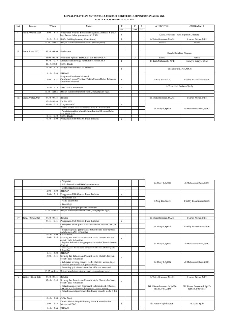 JADWAL USG 03052023 Edit | PDF