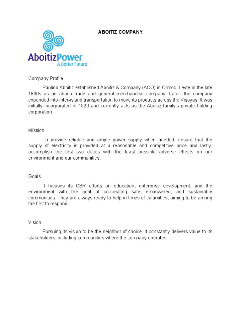 Aboitiz Company | PDF | Business | Social Science