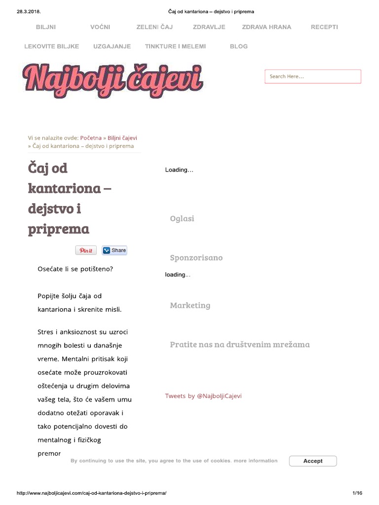 Čaj Od Kantariona - Dejstvo I Priprema | PDF | Computers