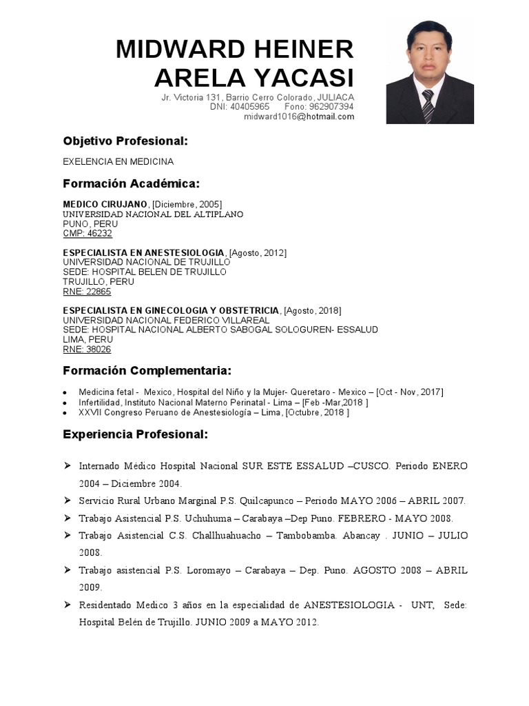 Curriculum Vitae MIDWARD | PDF | Ciencias de la Salud | Cuidado de la salud