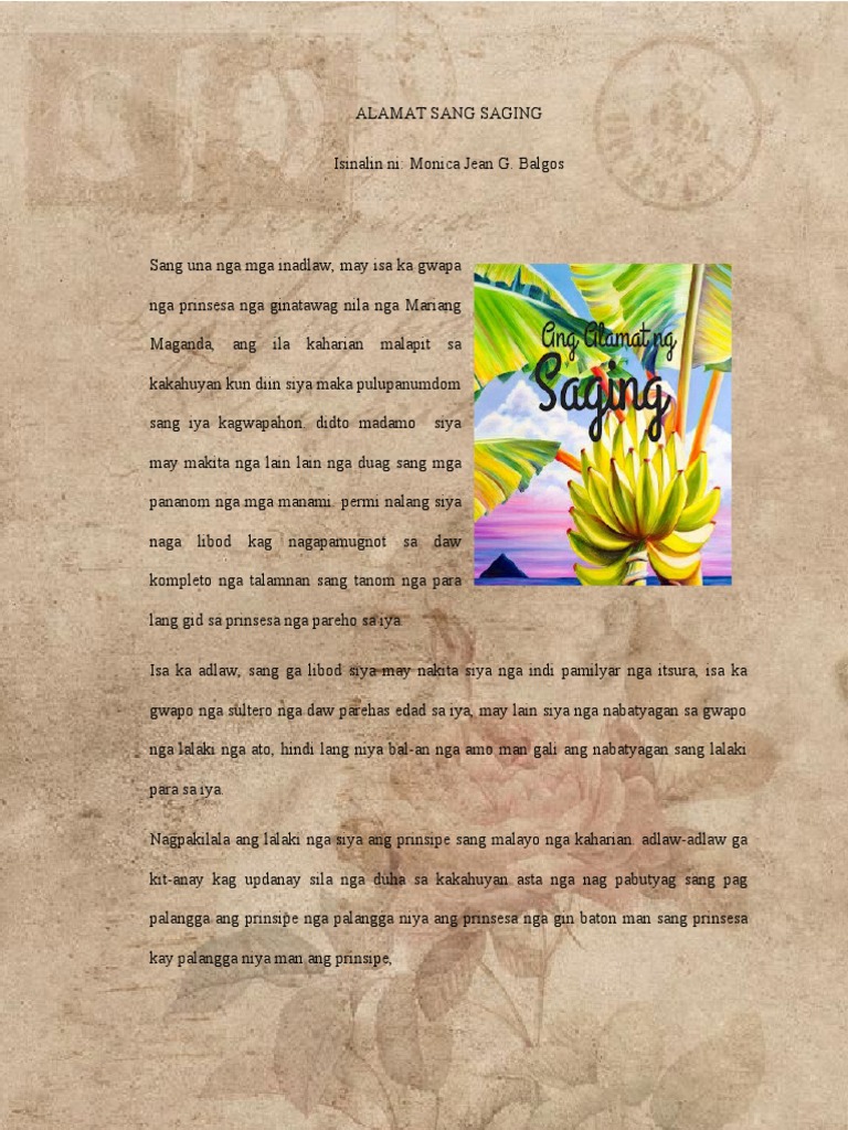 Alamat NG Saging Salin | PDF