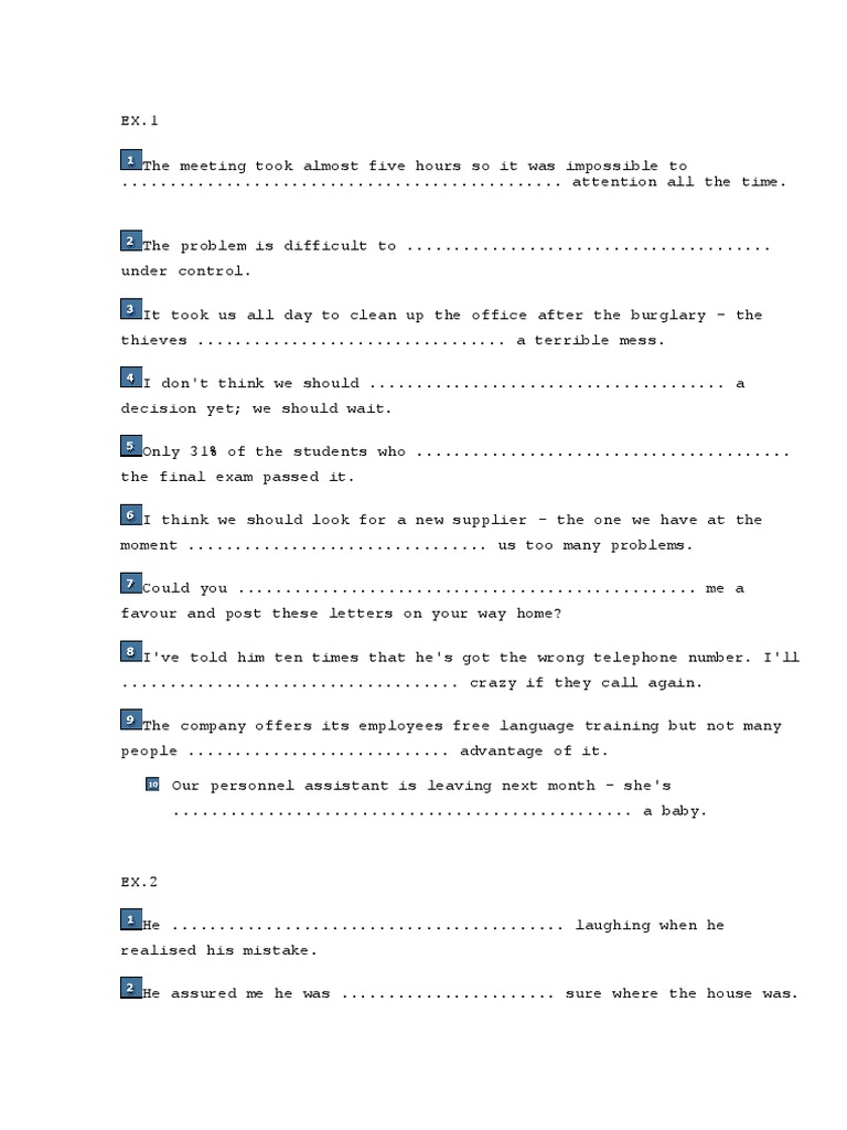 English Language Exercises and Answers | PDF | Home & Garden
