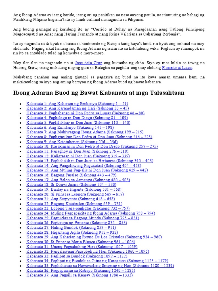 Ang Ibong Adarna Ay Isang Korido | PDF