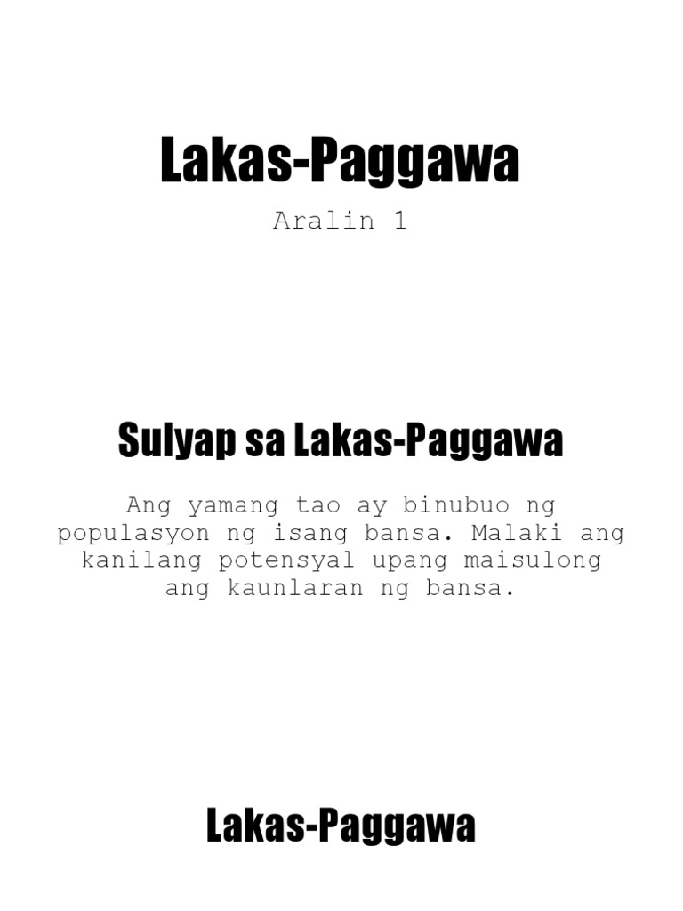 Lakas Paggawa | PDF