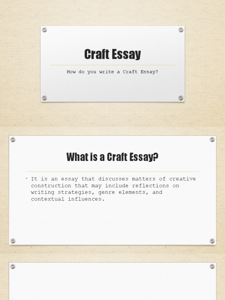 Craft Essay | PDF