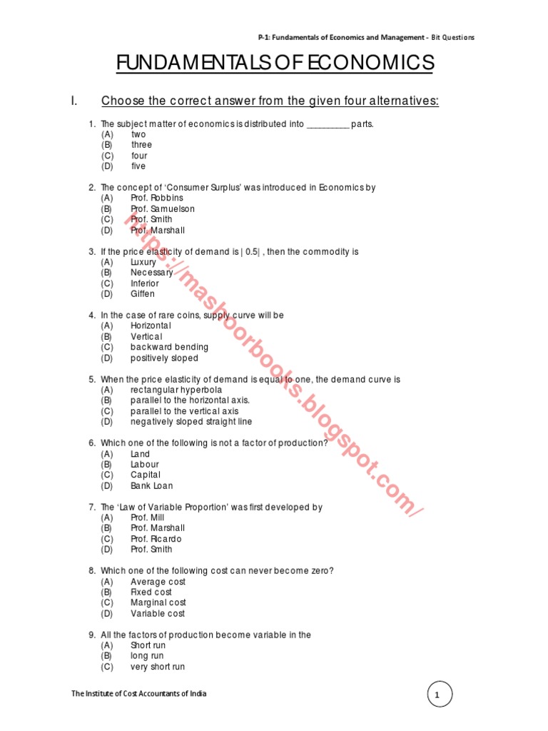 2-Fundamentals of Economics | PDF | Perfect Competition | Elasticity ...