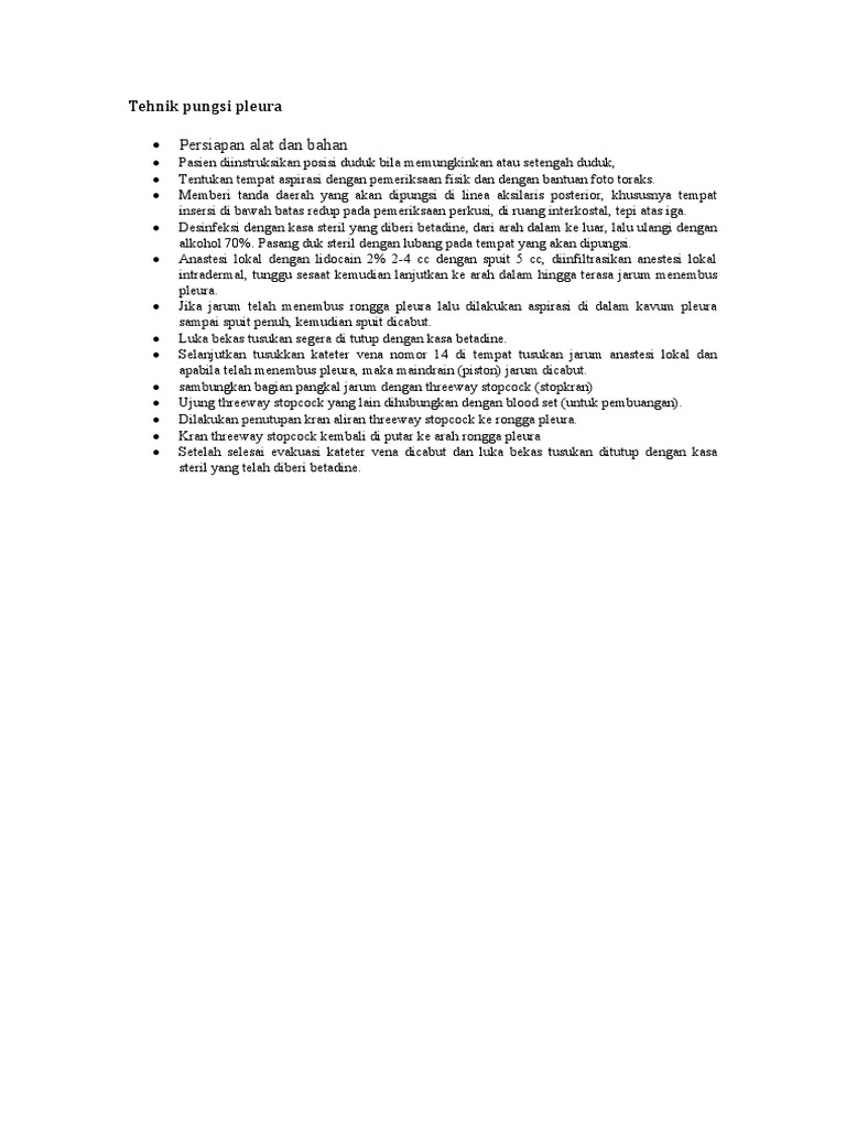 Teknik Pungsi Pleura yang Tepat | PDF