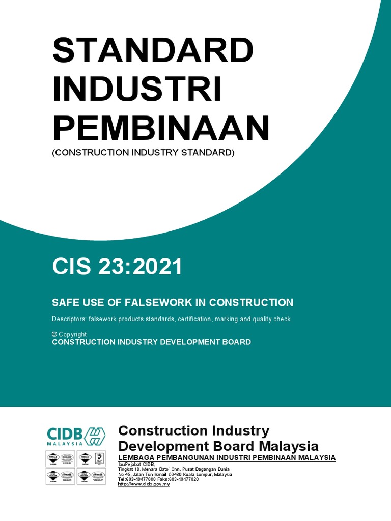 5.-Safe Use of Falsework in Construction Cis-23-2021 | Download Free ...