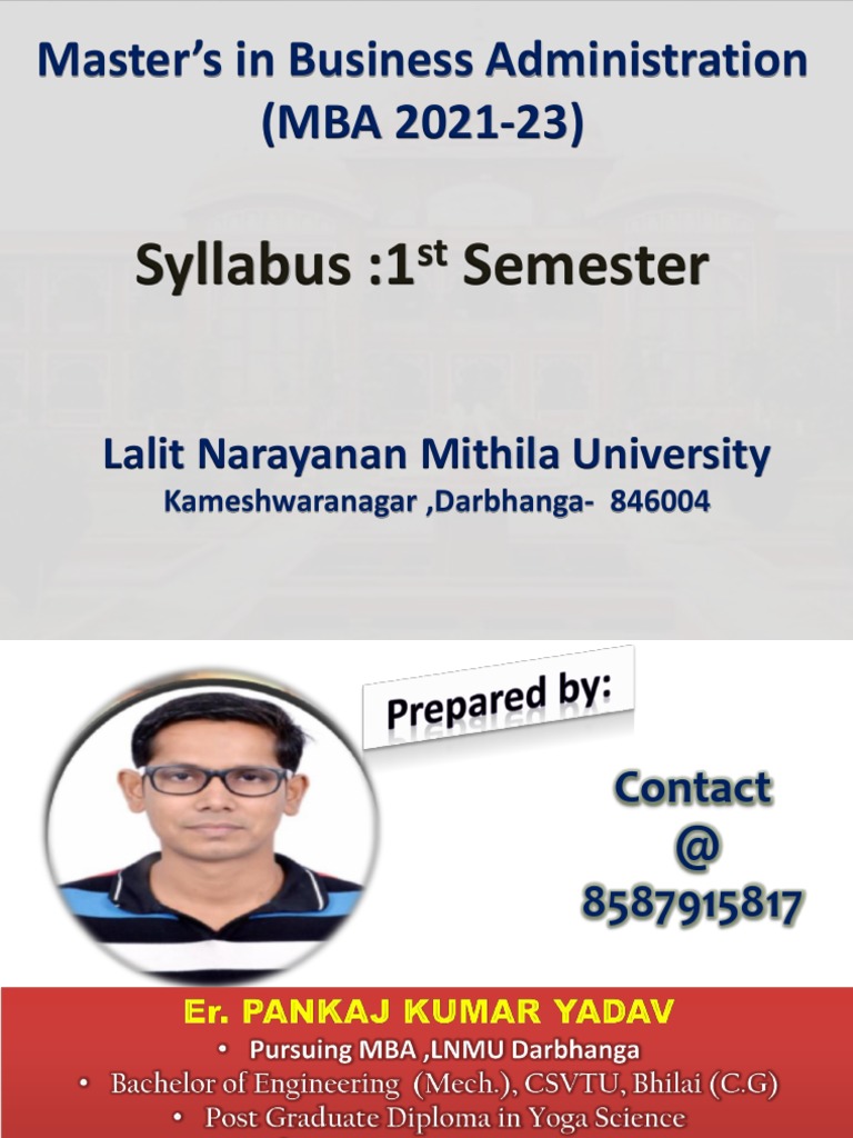 MBA Syllabus 1st Semester | PDF | Marketing | Human Resource Management